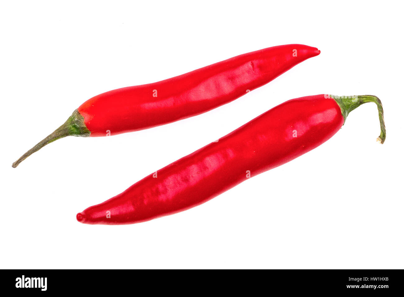 Red chilli isolated on a white background Stock Photo - Alamy