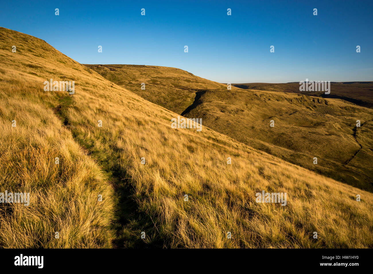 Beautiful summer evening in the hills of Northen England. Hilly ...