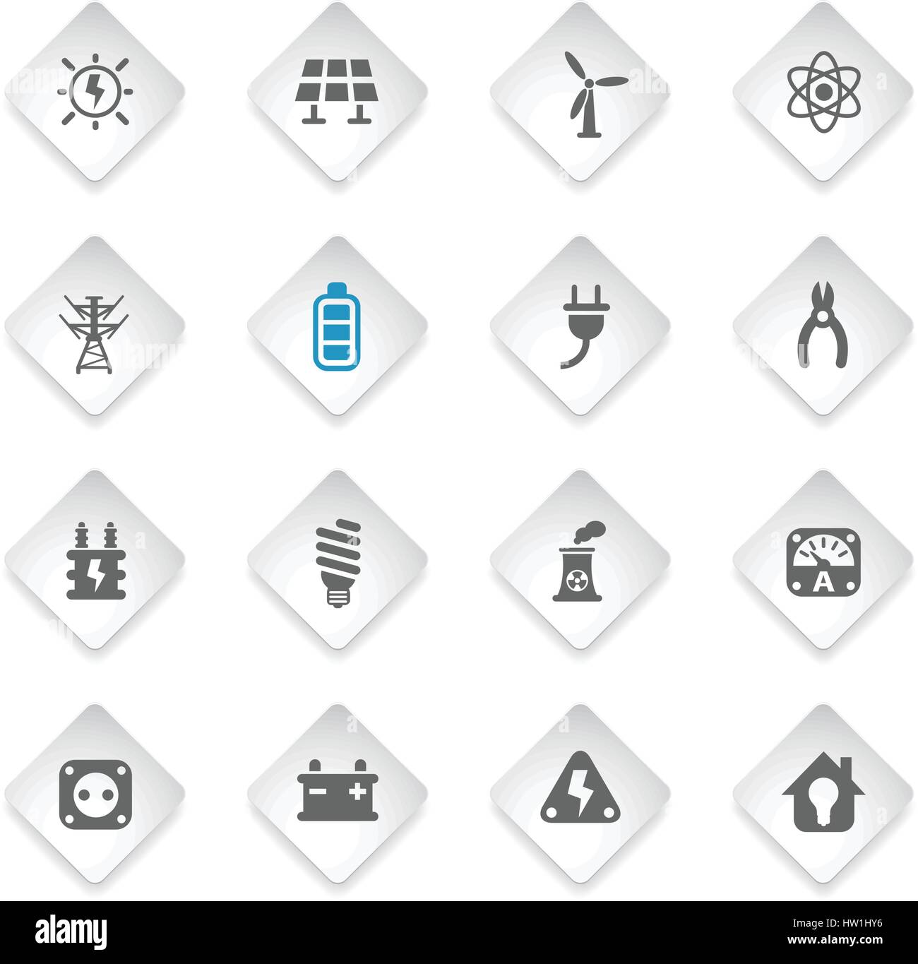 electricity flat web icons for user interface design Stock Vector Image ...