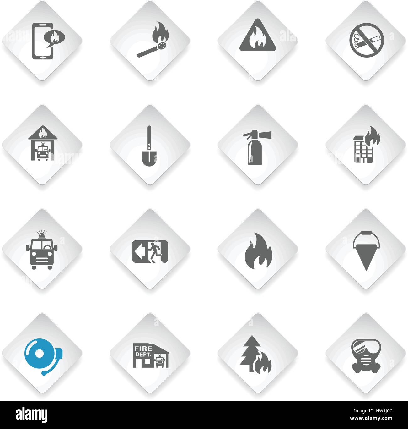fire brigade flat web icons for user interface design Stock Vector ...
