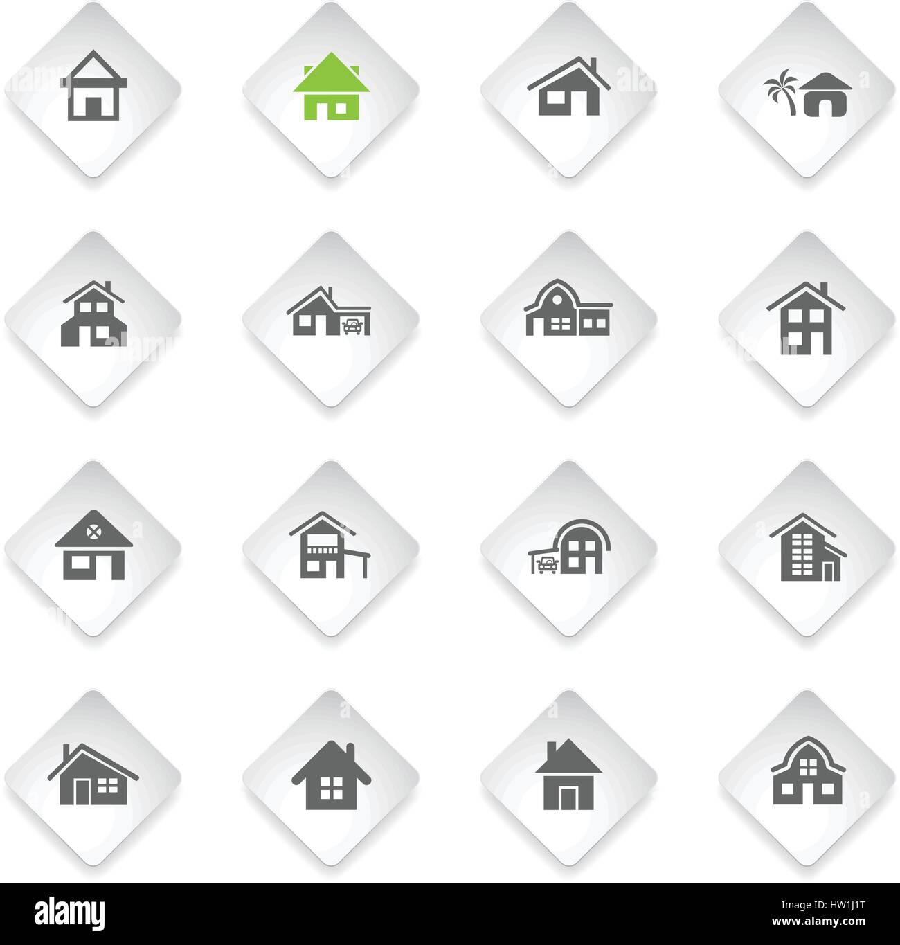 house type flat web icons for user interface design Stock Vector Image ...