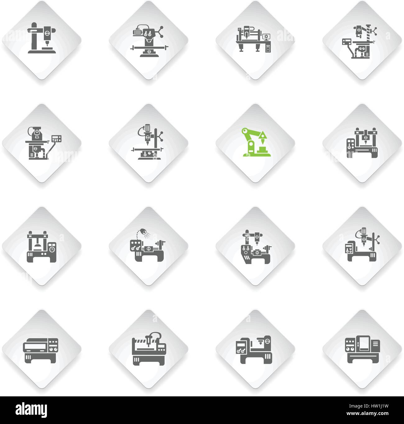 industrial equipment flat web icons for user interface design Stock ...