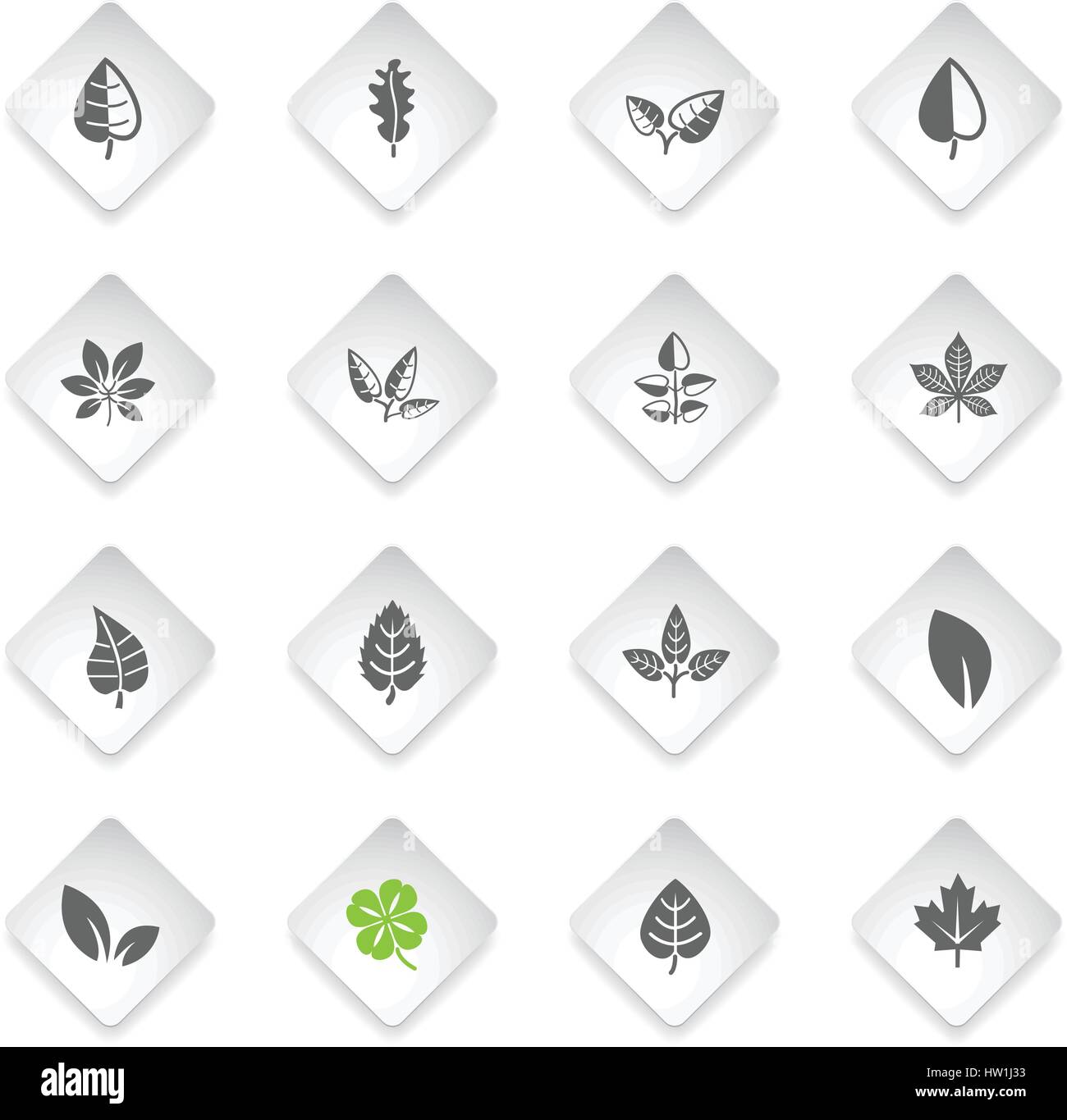 leaves flat web icons for user interface design Stock Vector Image ...