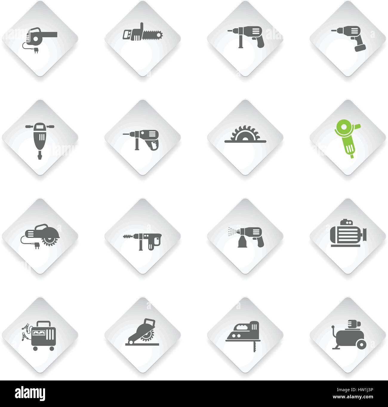 machine tools flat web icons for user interface design Stock Vector ...