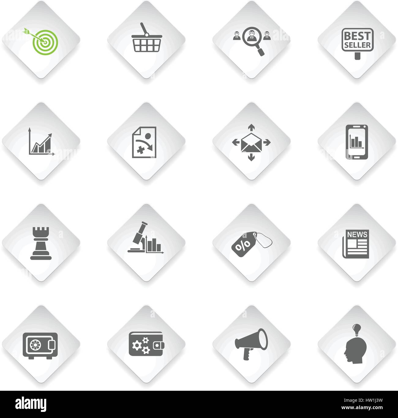 marketing flat web icons for user interface design Stock Vector Image ...
