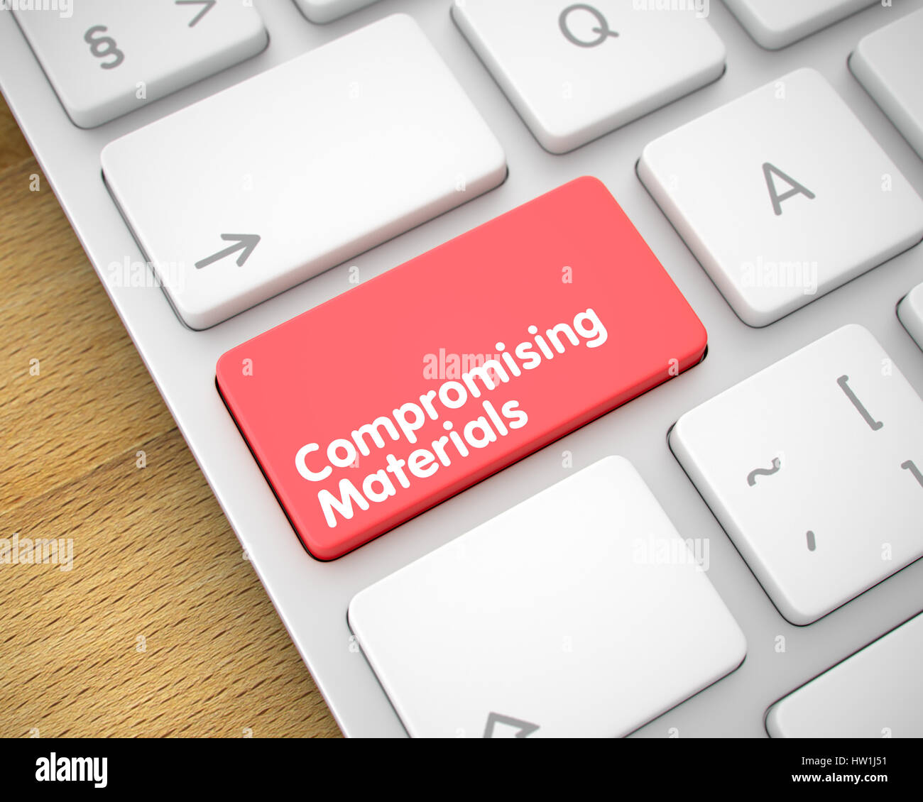 Compromising Materials - Message on the Red Keyboard Keypad. 3D Stock ...