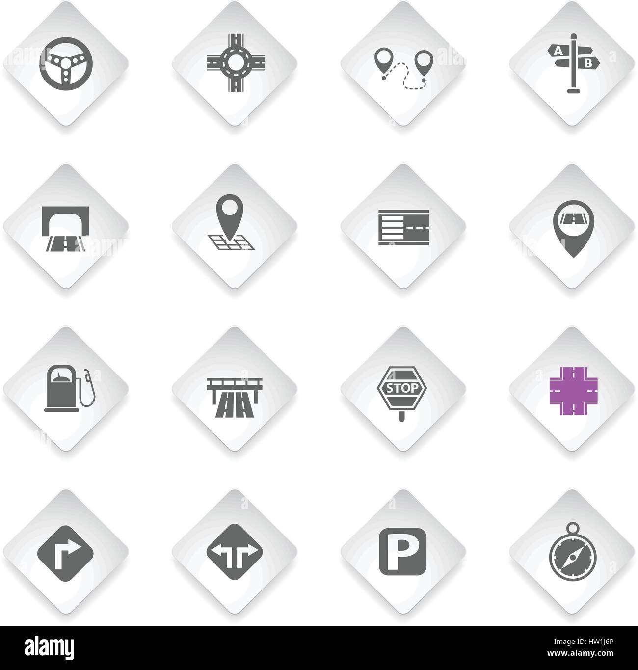 road flat web icons for user interface design Stock Vector Image & Art ...