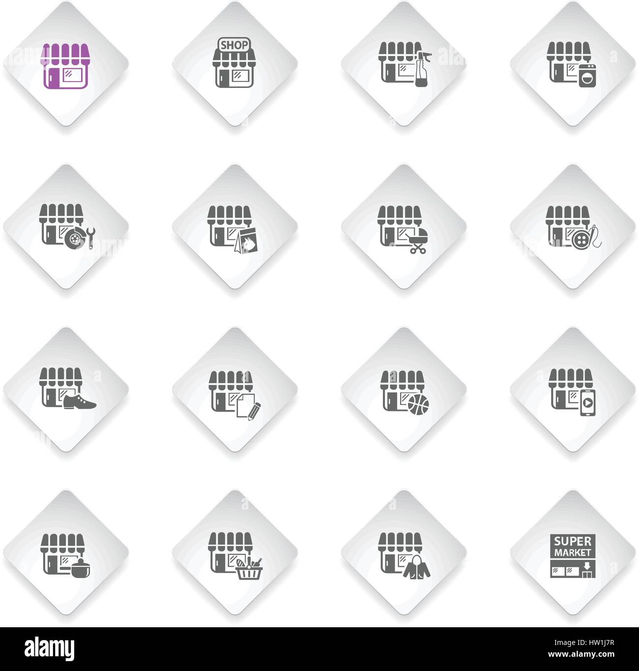 shop flat web icons for user interface design Stock Vector Image & Art ...