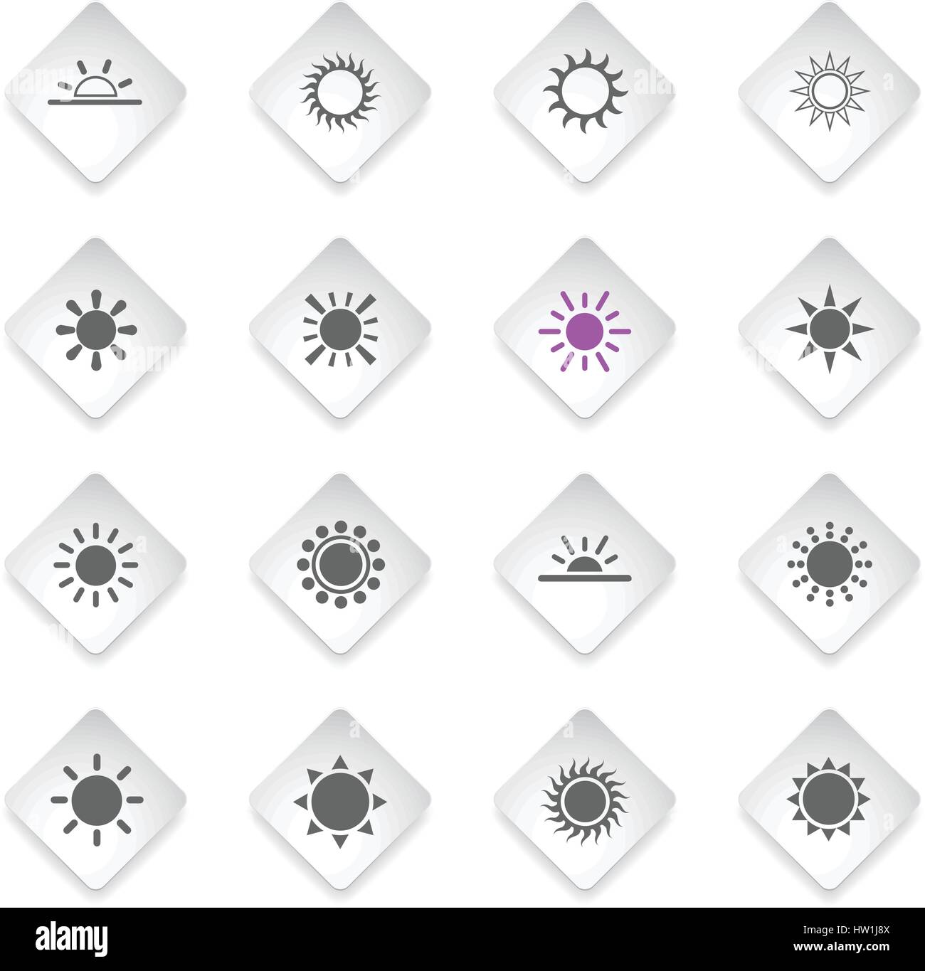 sun flat web icons for user interface design Stock Vector Image & Art ...