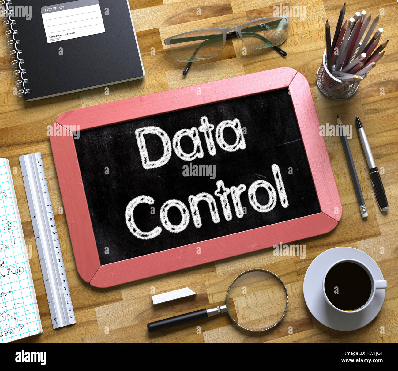 Data Control - Text on Small Chalkboard. 3d Stock Photo - Alamy