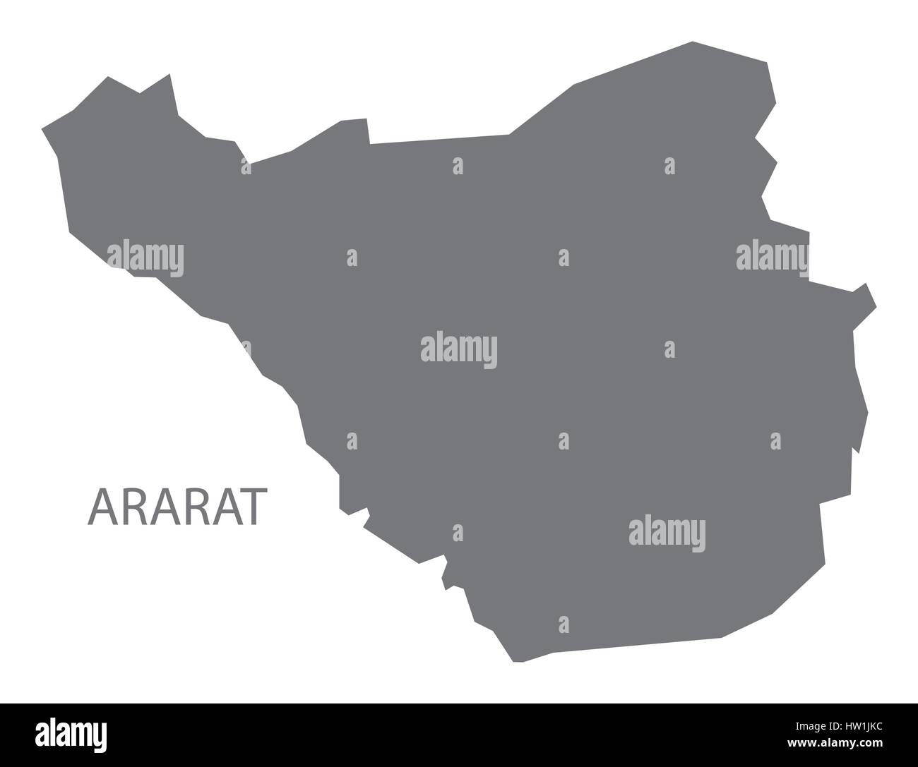 Ararat Armenia province map grey illustration silhouette Stock Vector ...