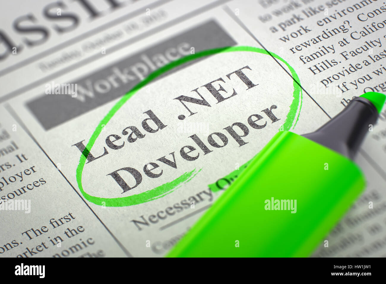 We are Hiring Lead .NET Developer. 3d Stock Photo - Alamy