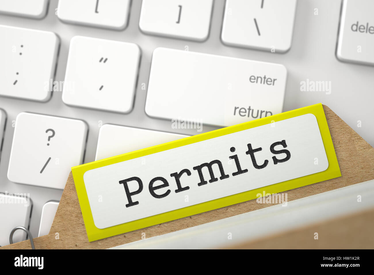 Folder Index with Inscription Permits. 3d Stock Photo - Alamy