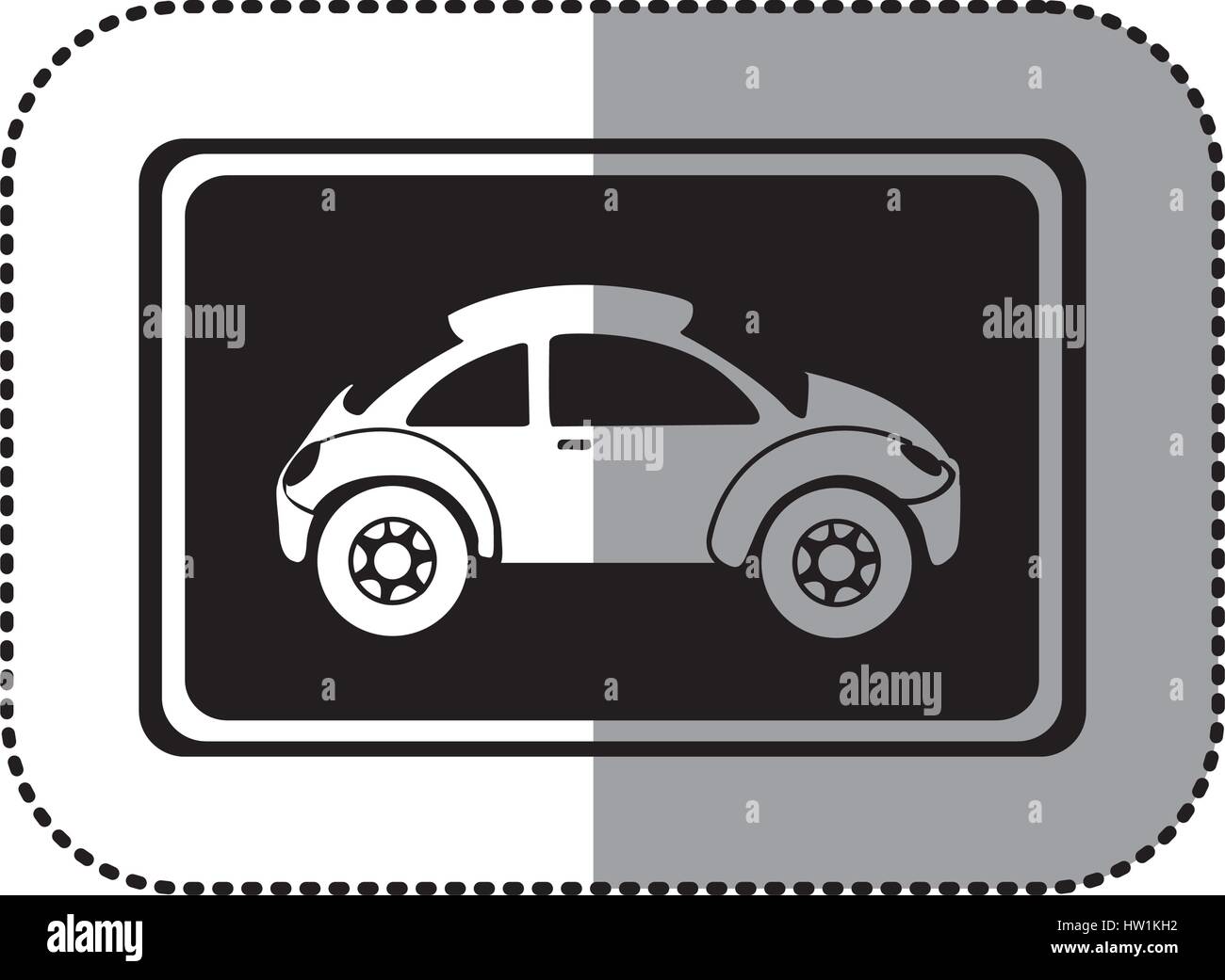 black square with sport car side inside Stock Vector Image & Art - Alamy