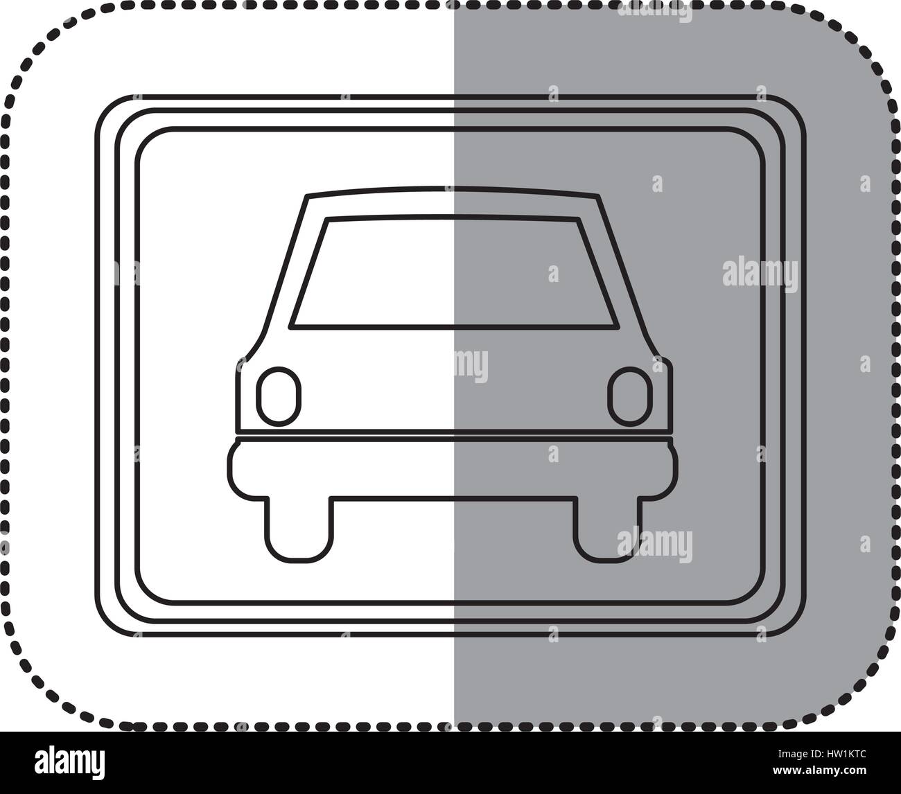 figure square with car front inside Stock Vector Image & Art - Alamy