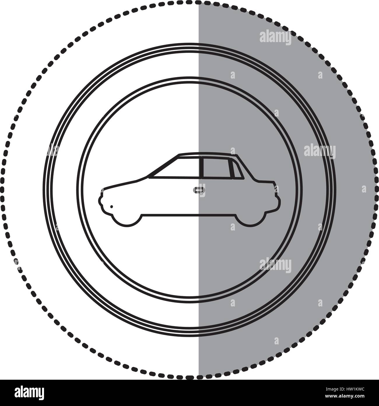 figure round emblem side car icon Stock Vector Image & Art - Alamy