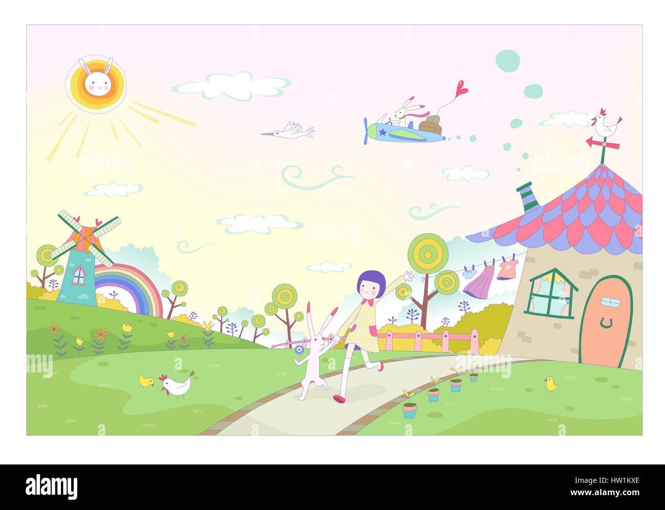 Vector cartoon style autumn Cut Out Stock Images & Pictures - Alamy