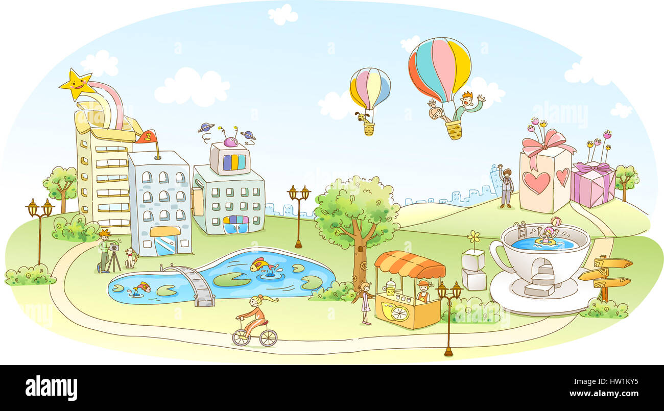 Children Cartoon World 1 Stock Photo - Alamy