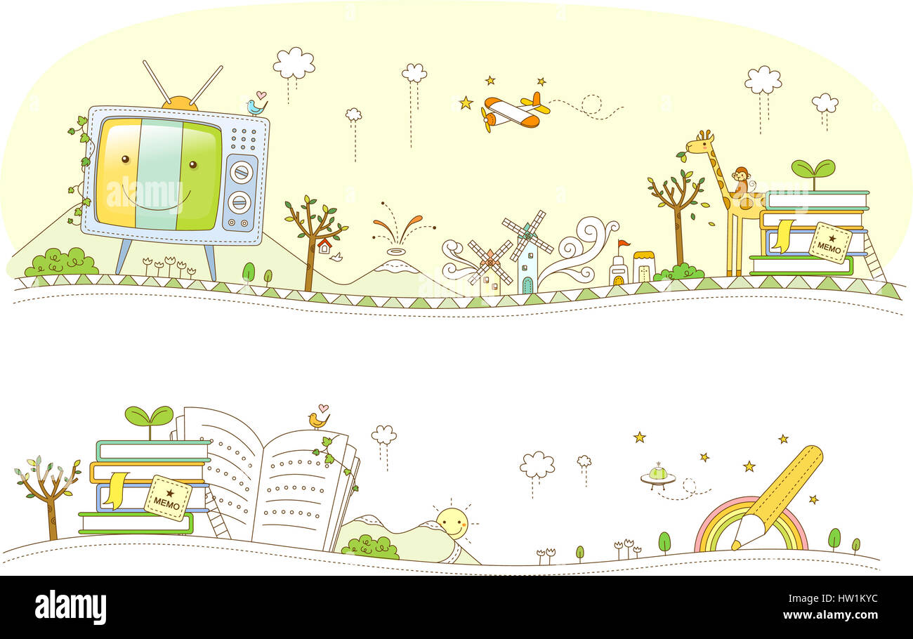 Children Cartoon World 1 Stock Photo - Alamy