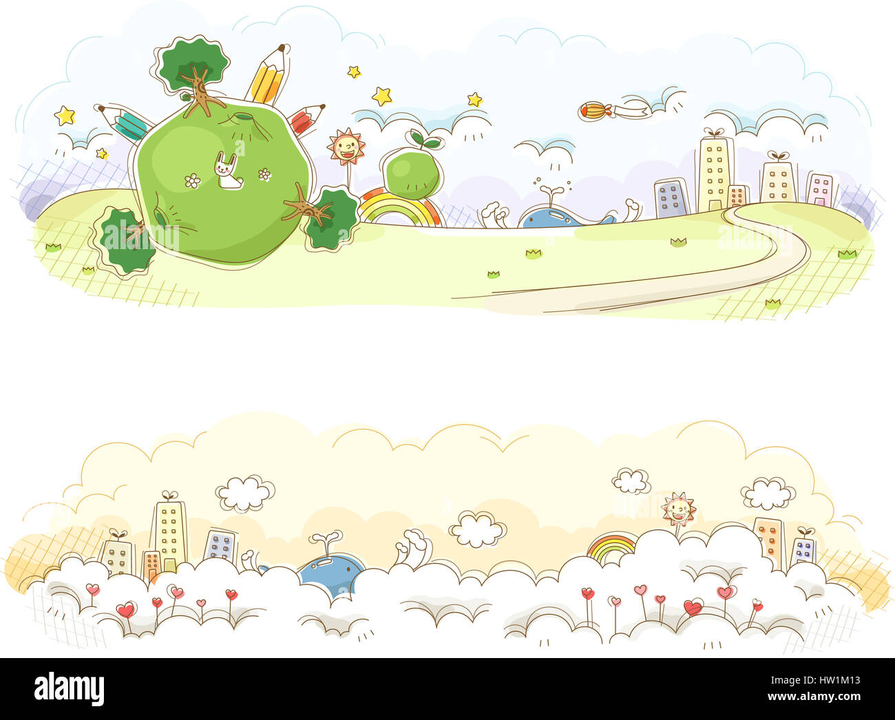 Children Cartoon World 1 Stock Photo - Alamy