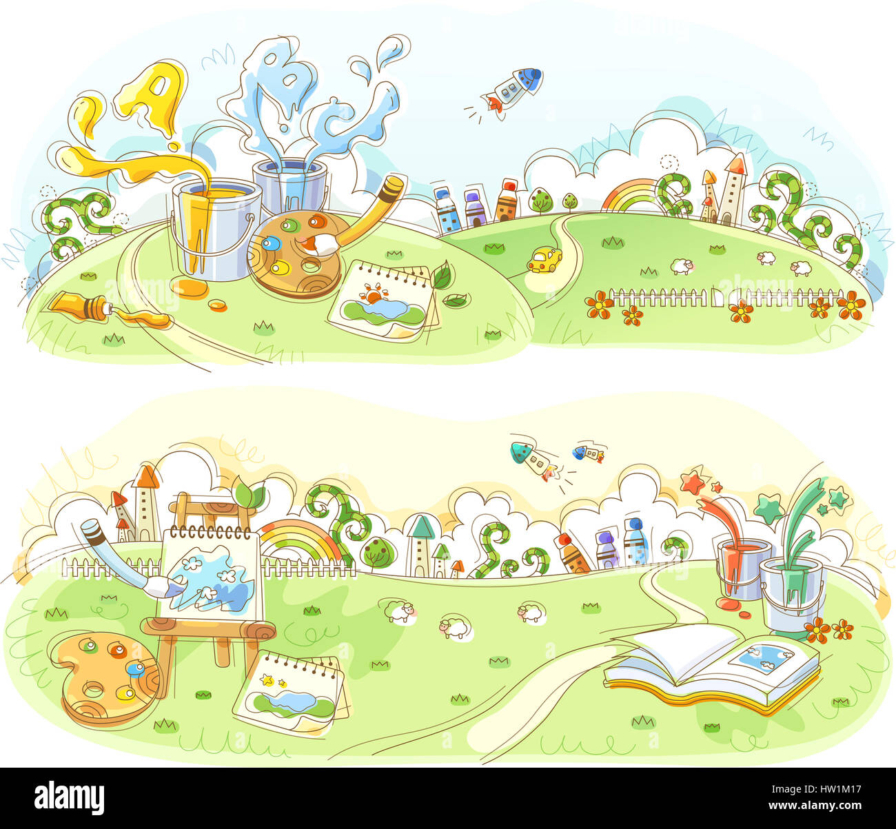 Children Cartoon World 1 Stock Photo - Alamy