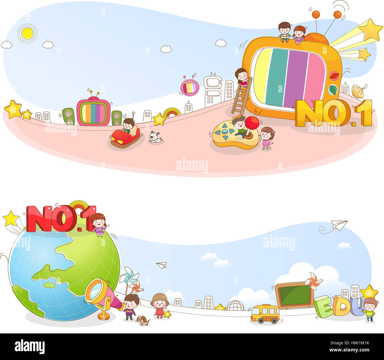 Children Cartoon World 1 Stock Photo - Alamy