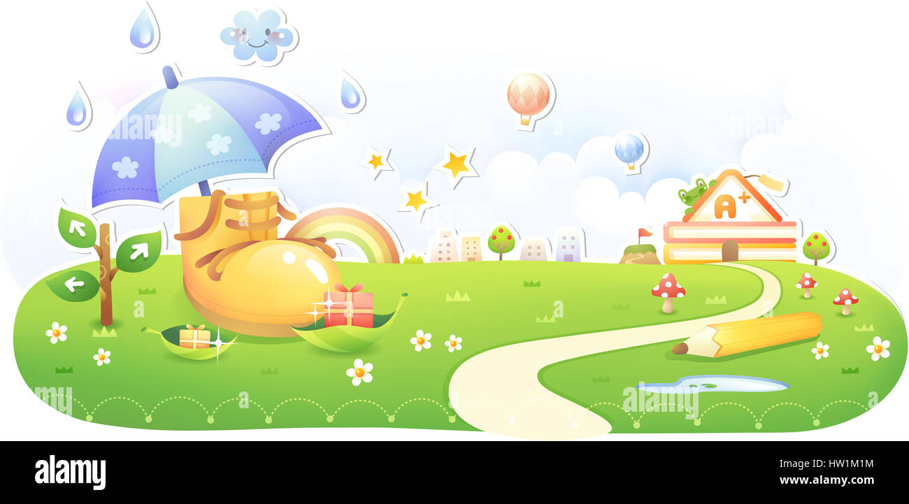 Children Cartoon World 1 Stock Photo - Alamy