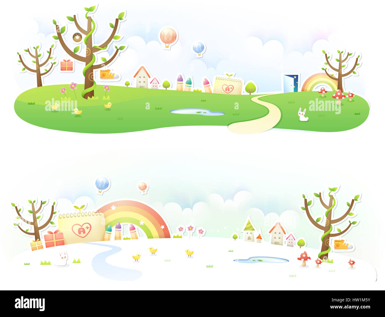 Children Cartoon World 2 Stock Photo - Alamy