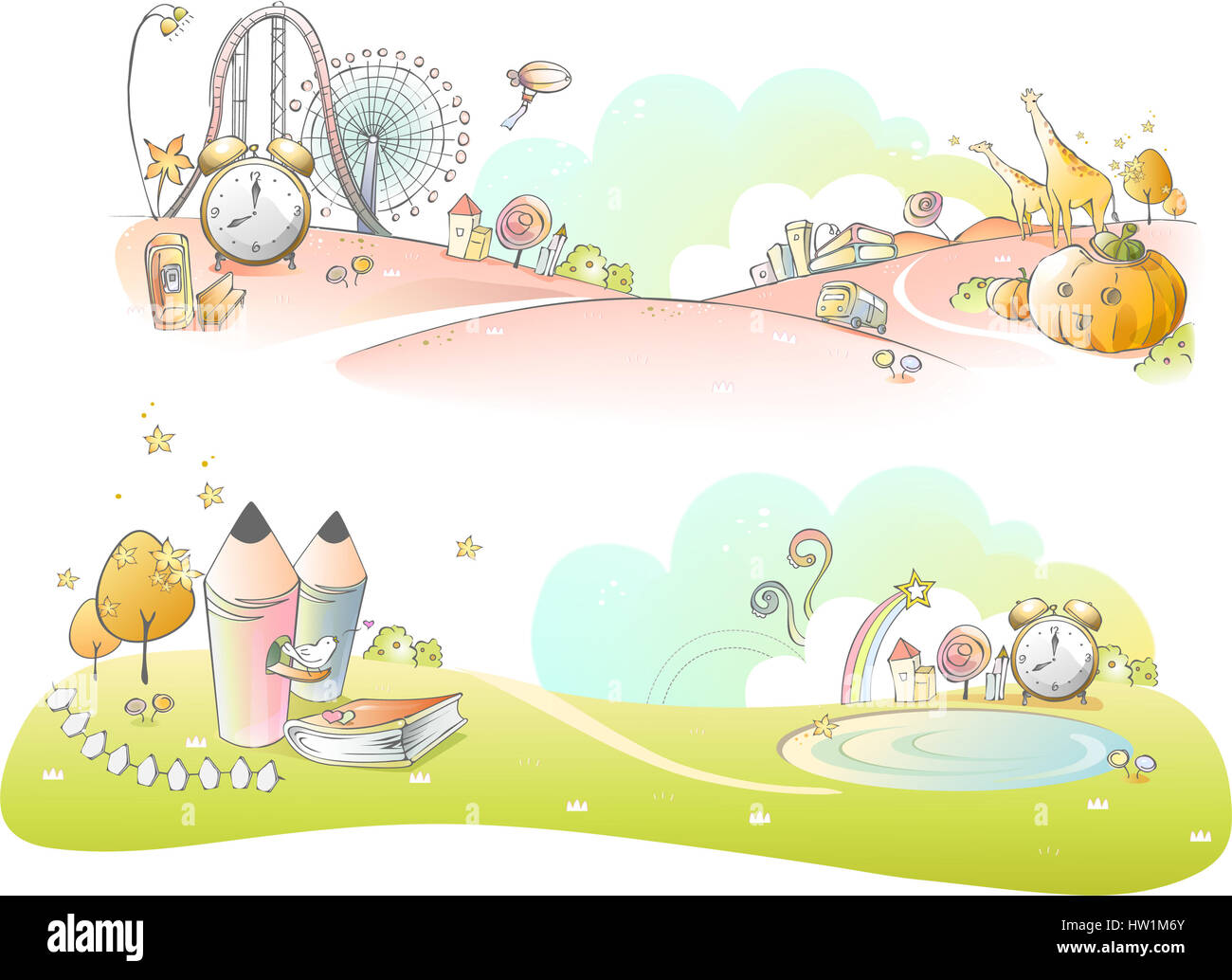 Children Cartoon World 2 Stock Photo - Alamy