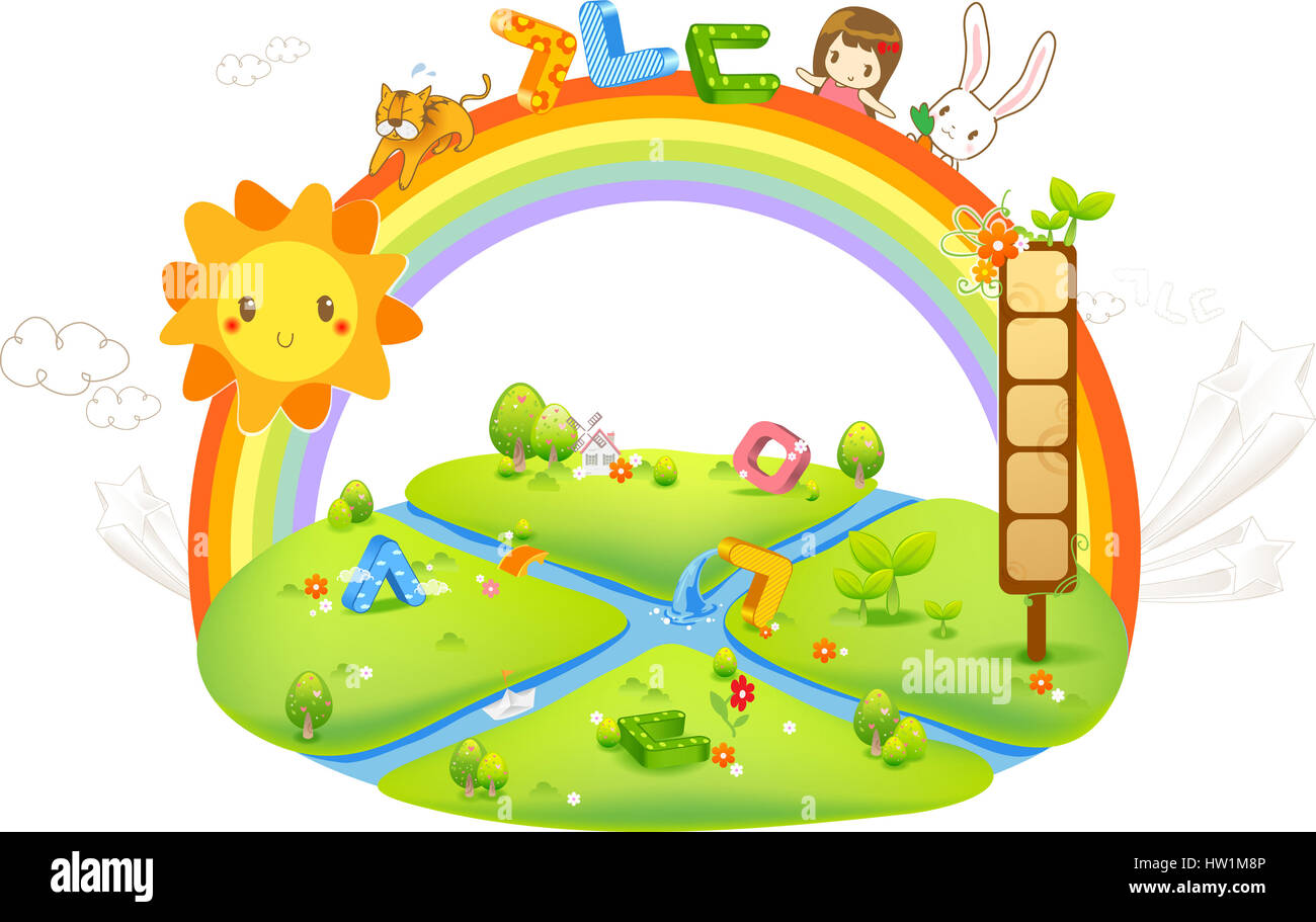 Children Cartoon World 3 Stock Photo - Alamy