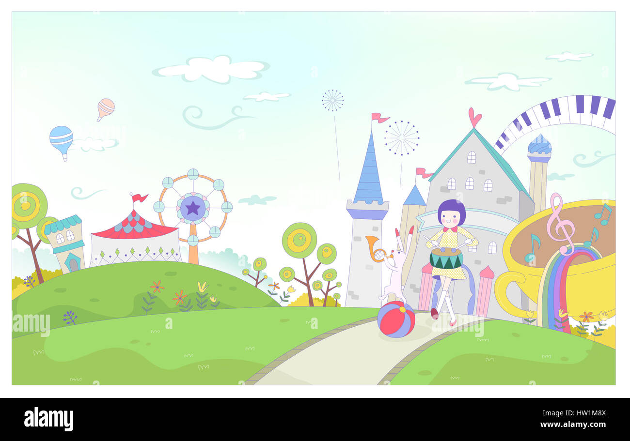 Children Cartoon World 3 Stock Photo - Alamy