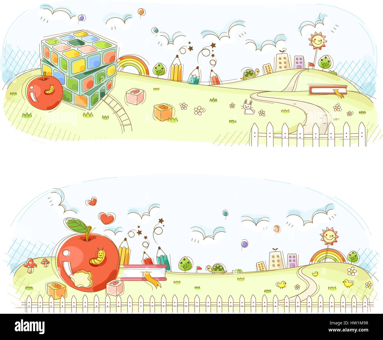 Children Cartoon World 3 Stock Photo - Alamy