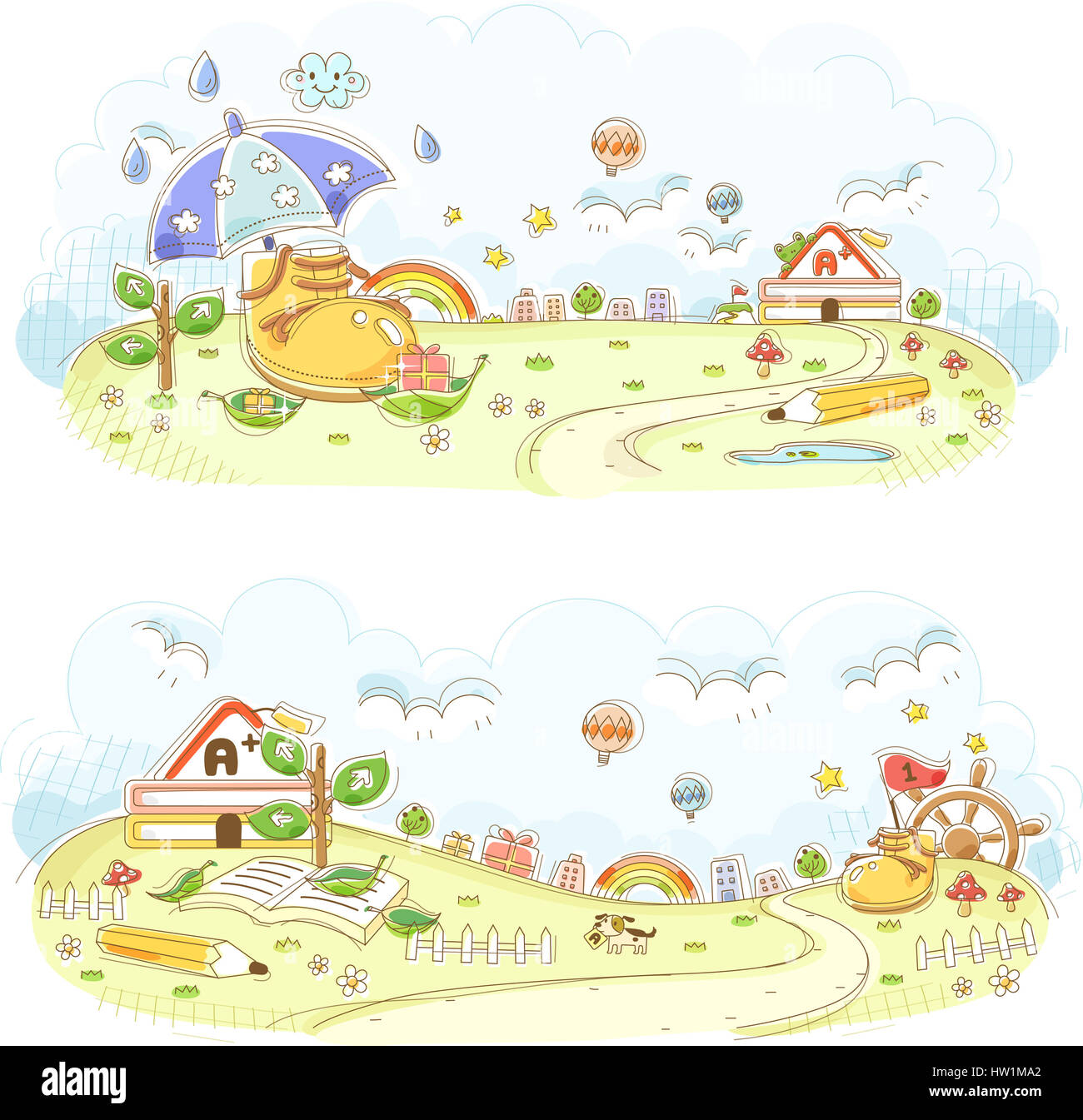 Children Cartoon World 3 Stock Photo - Alamy