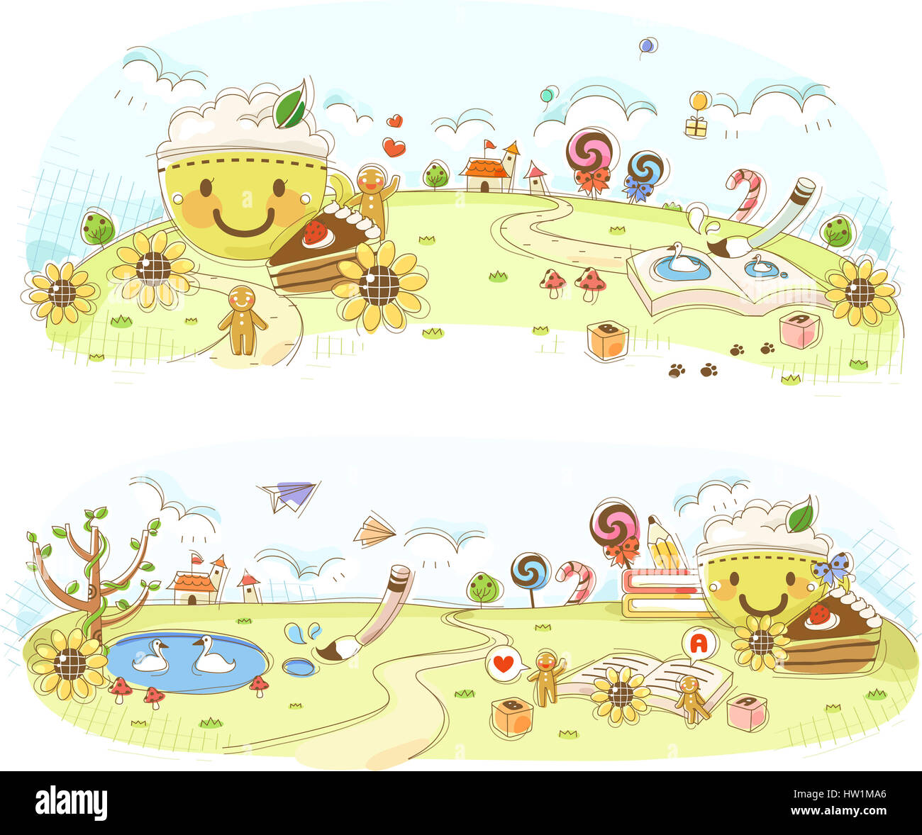 Children Cartoon World 3 Stock Photo - Alamy