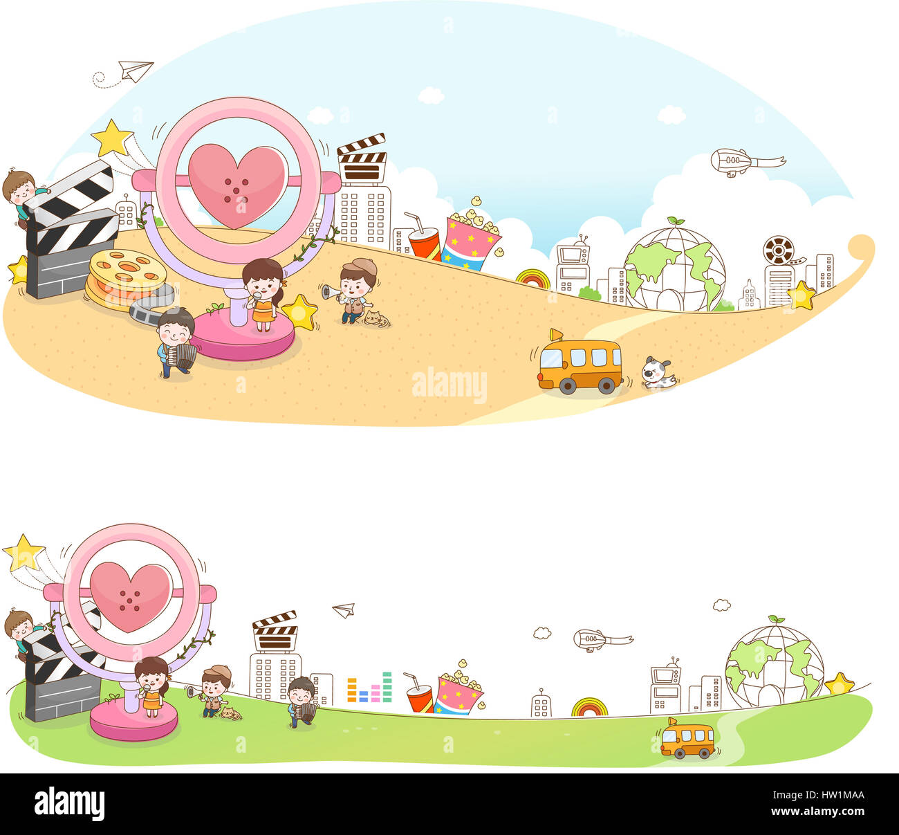 Children Cartoon World 3 Stock Photo - Alamy