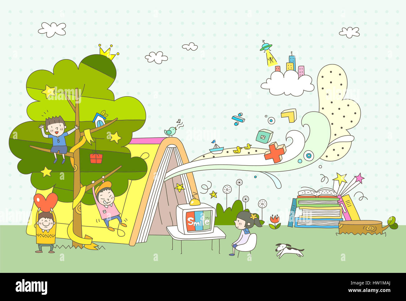 Children Cartoon World 3 Stock Photo - Alamy