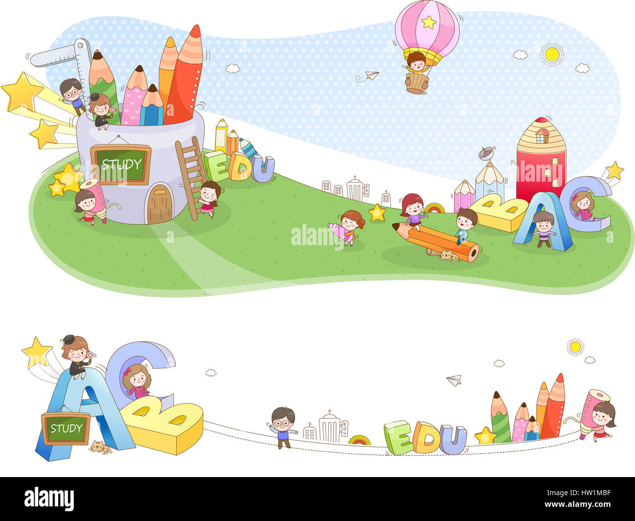 Children Cartoon World 3 Stock Photo - Alamy