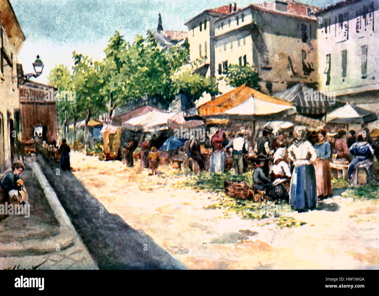The Vegetable Market, Nice, France, circa 1900 Stock Photo - Alamy