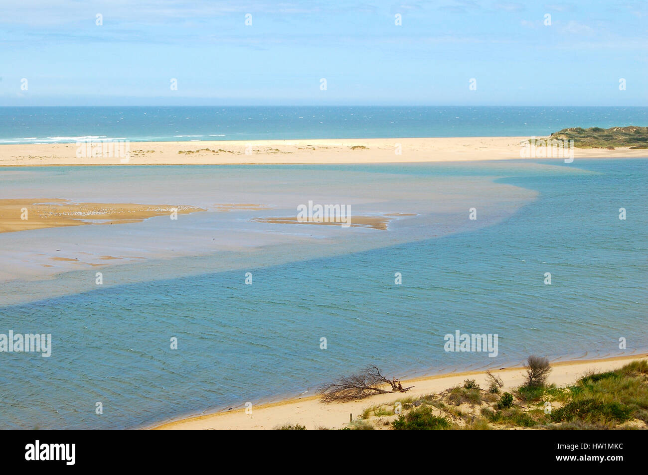 The Snowy River flows into the Bass Strait near Marlo in Victoria ...