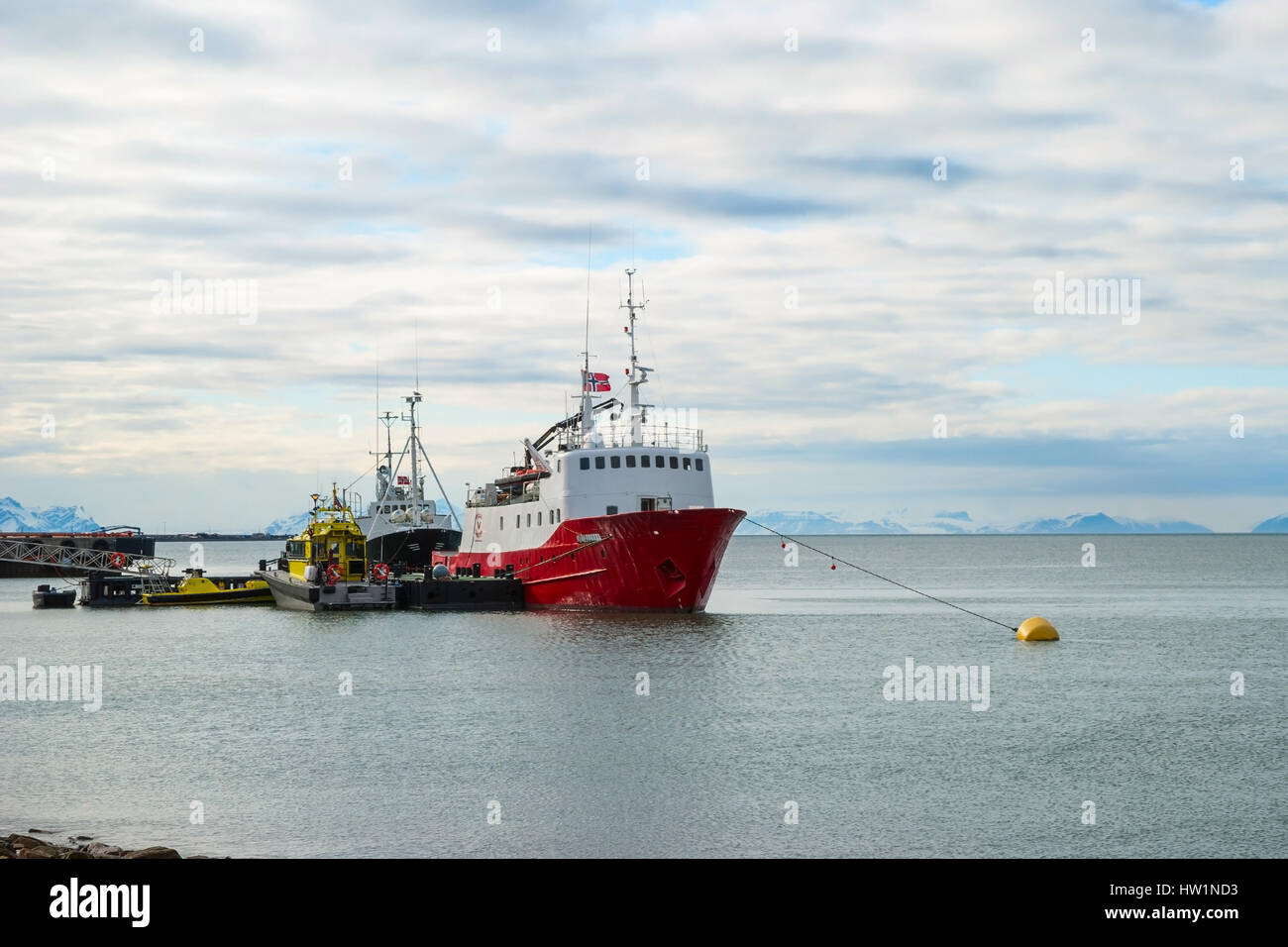 Ship in Svalbard port, Norway Stock Photo - Alamy