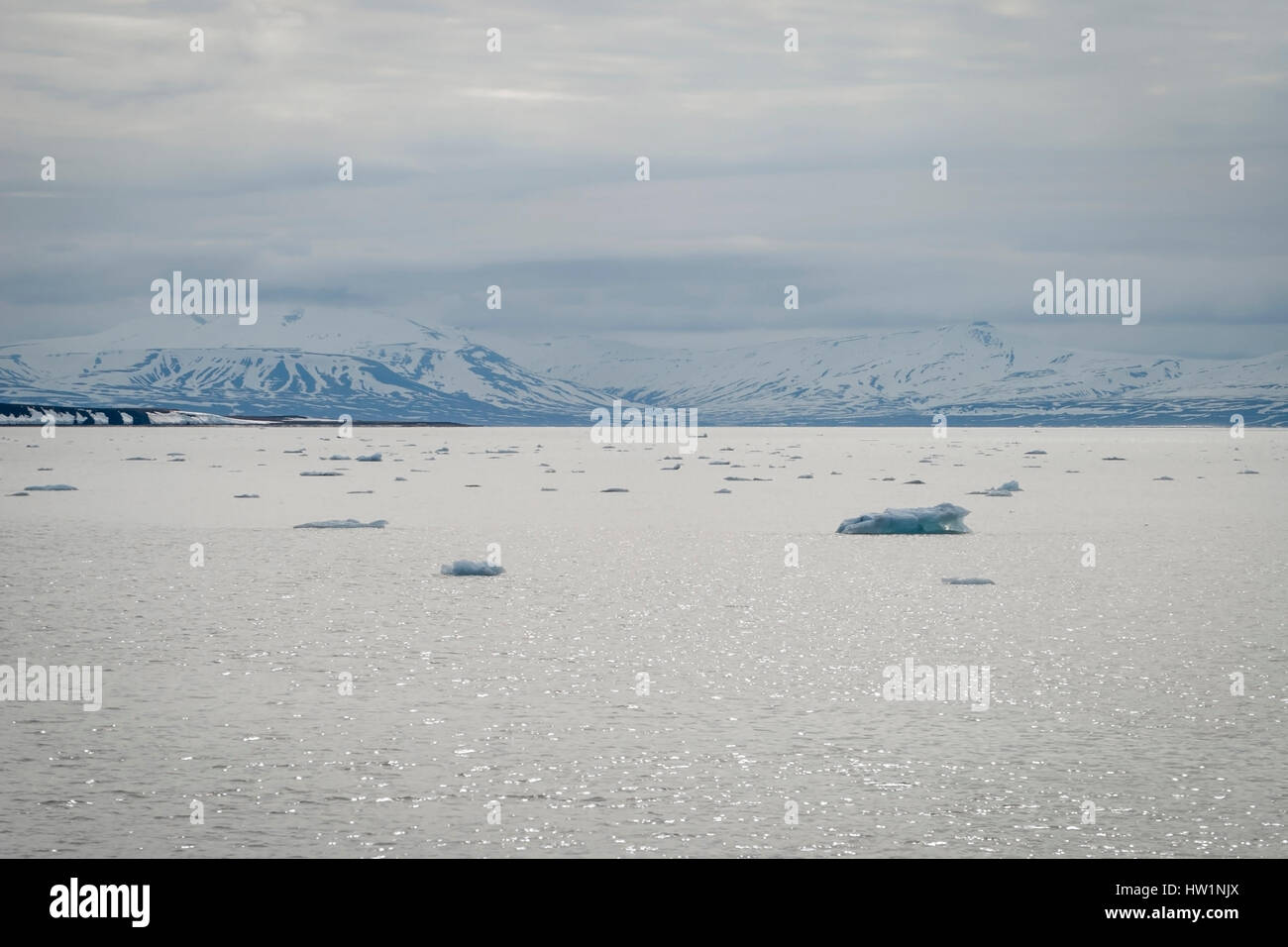 Icebergs floating in the arctic sea in Svalbard, Norway Stock Photo - Alamy
