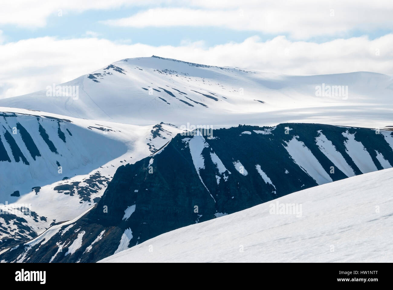 View over snowy mountains in Svalbard, Arctic, Norway Stock Photo - Alamy