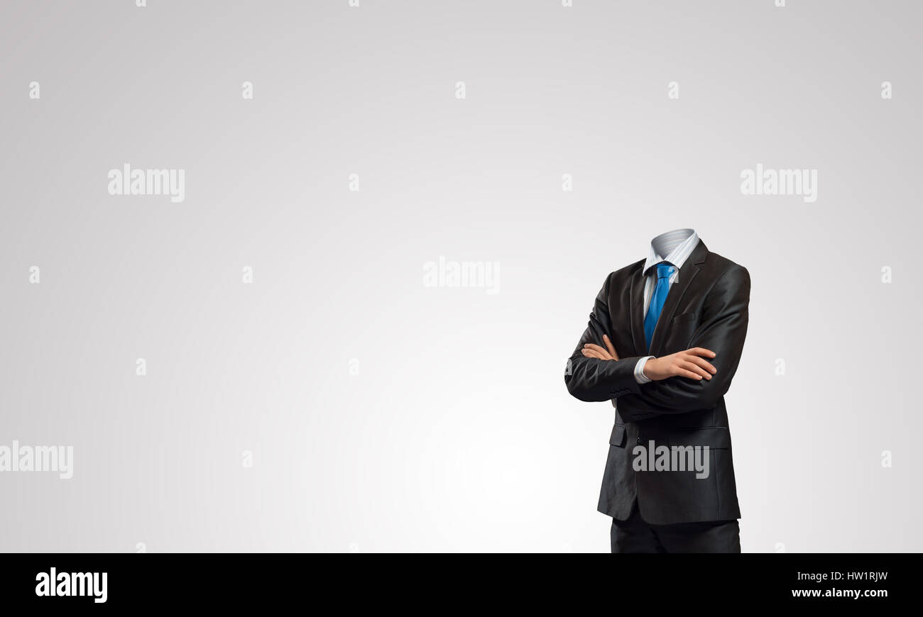 Businessman without head Stock Photo - Alamy
