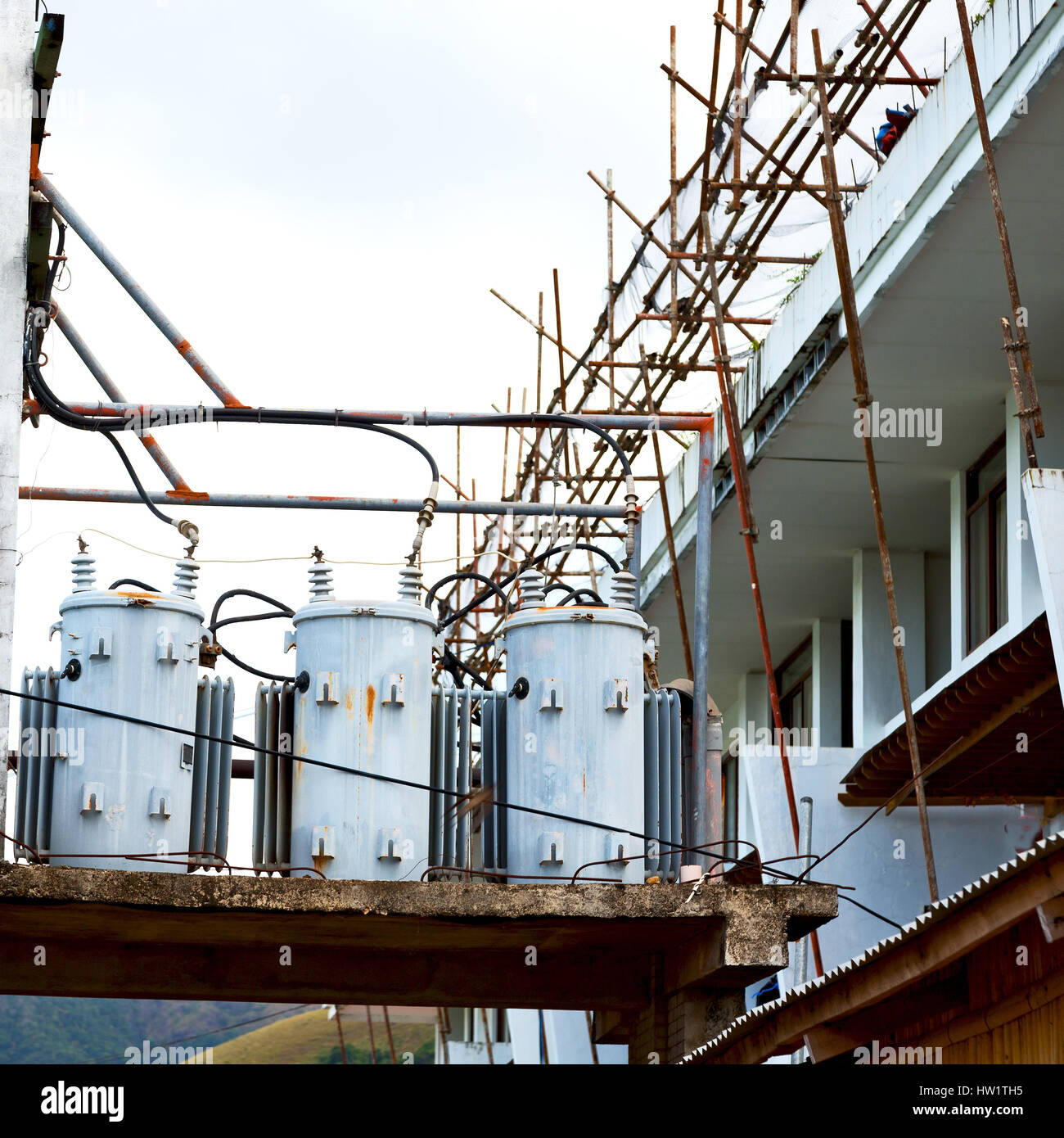 blur in philippines a electric pole with transformer and wire the ...