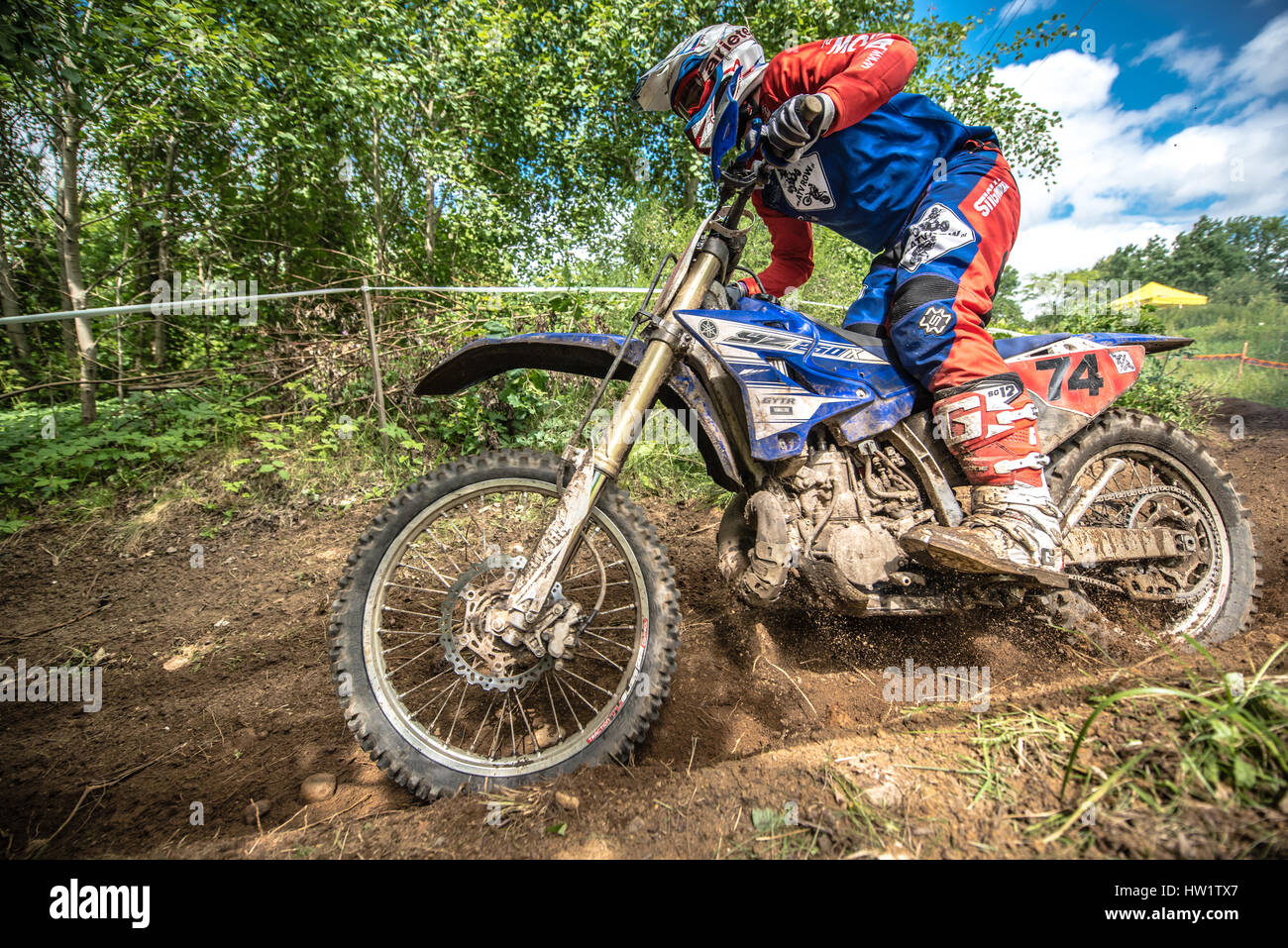 motocross rider on the race Stock Photo - Alamy