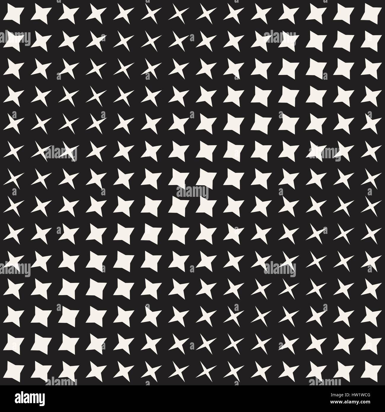 Geometric Seamless Star Shapes Pattern. Halftone Gradient Effect. Stylish Vector Illustration ...