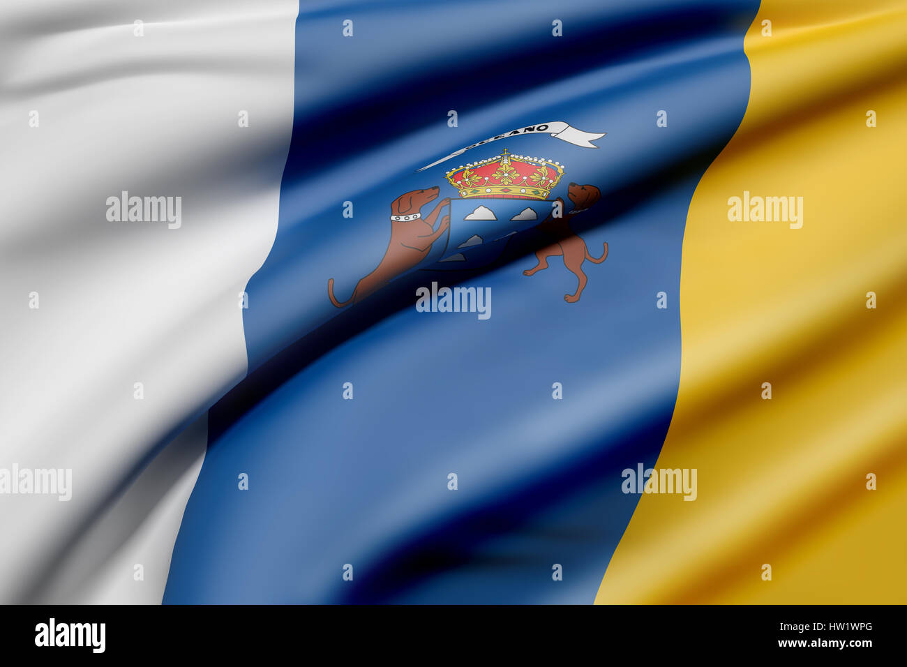 3d rendering canarias flag hi-res stock photography and images - Alamy