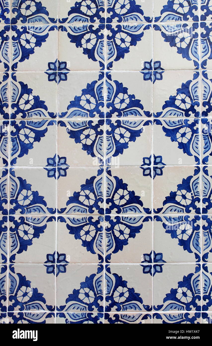Old traditional Portuguese Azulejos, the painted ceramic tilework Stock ...
