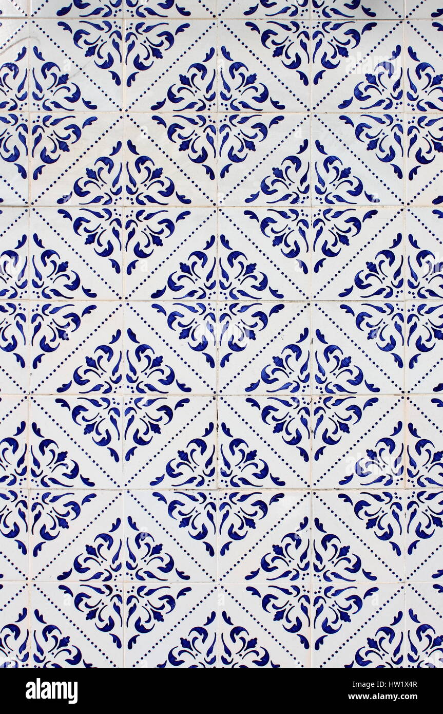 Old traditional Portuguese Azulejos, the painted ceramic tilework Stock ...