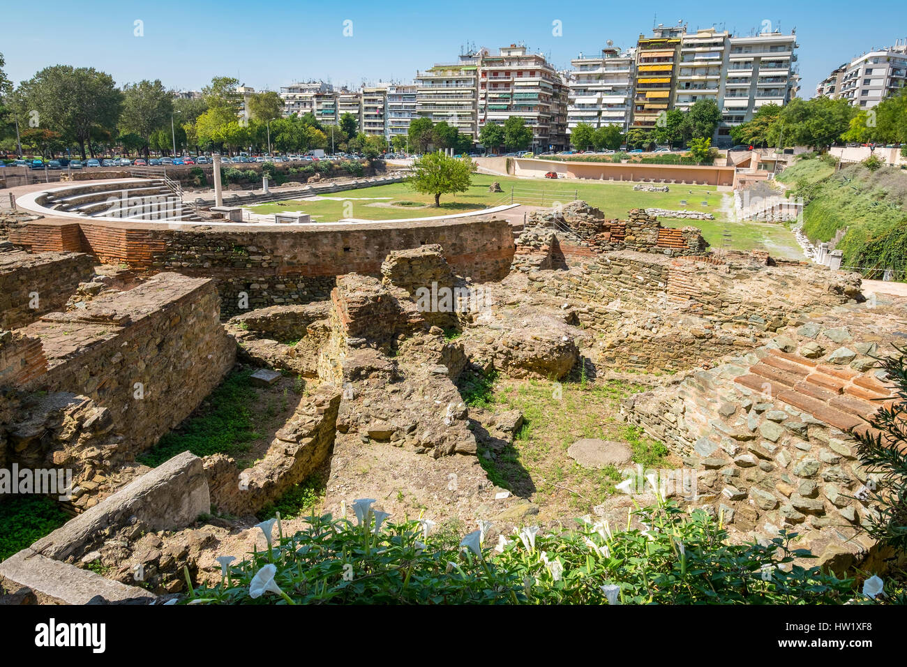 Ruins of ancient Greek Agora (later Roman Forum) in Thessaloniki ...